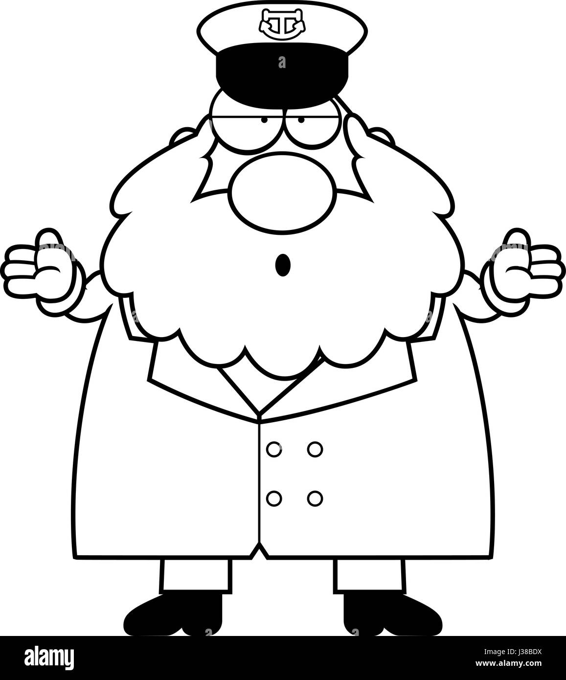 A cartoon illustration of a sea captain looking confused Stock Vector ...