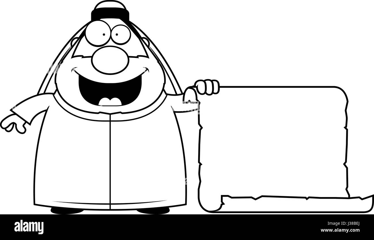 A cartoon illustration of a sheikh with a sign Stock Vector Image & Art ...