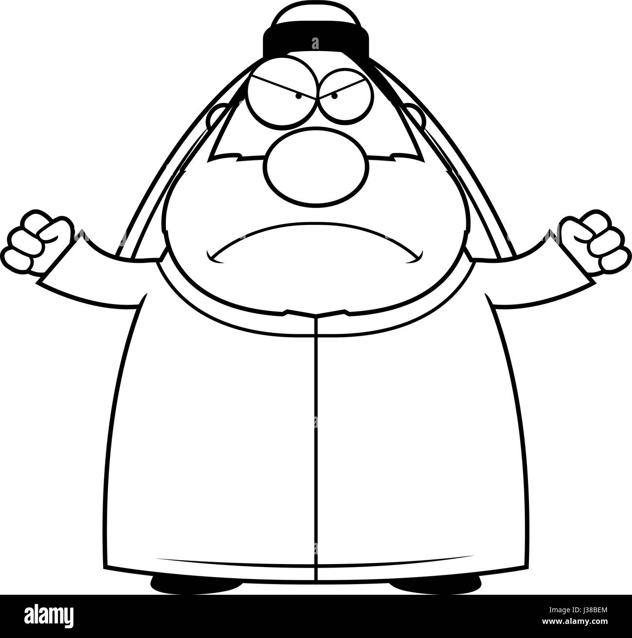 A cartoon illustration of a sheikh looking angry Stock Vector Image ...