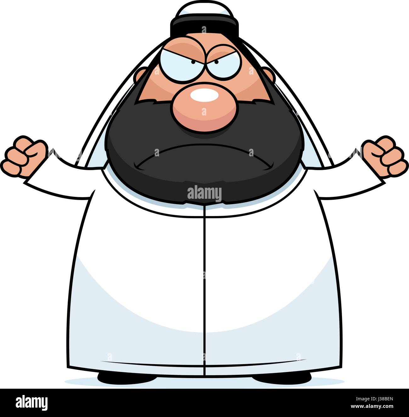 A cartoon illustration of a sheikh looking angry Stock Vector Image ...