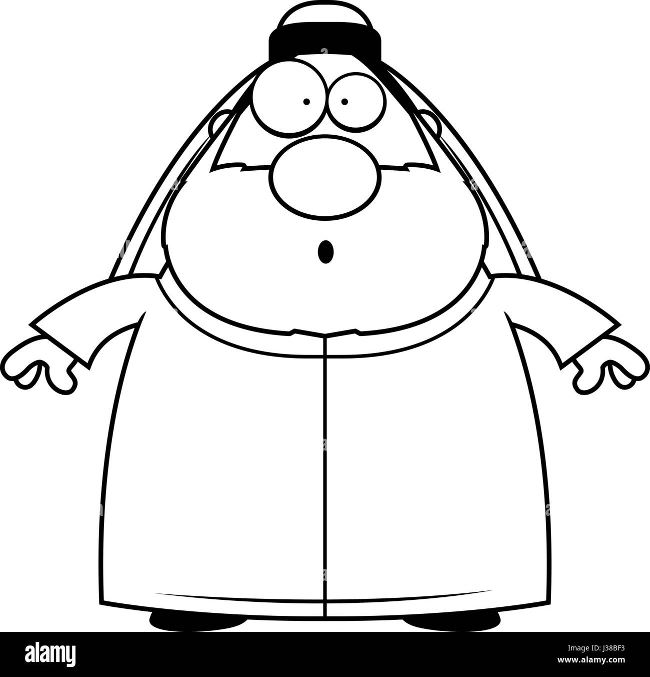 A cartoon illustration of a sheikh looking surprised Stock Vector Image ...