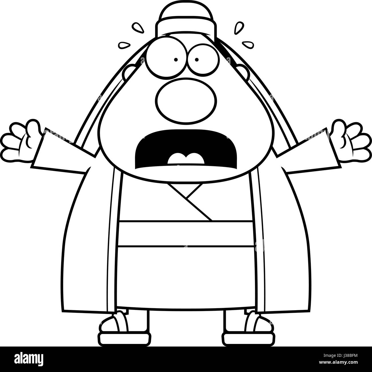 A cartoon illustration of a shepherd looking scared Stock Vector Image ...