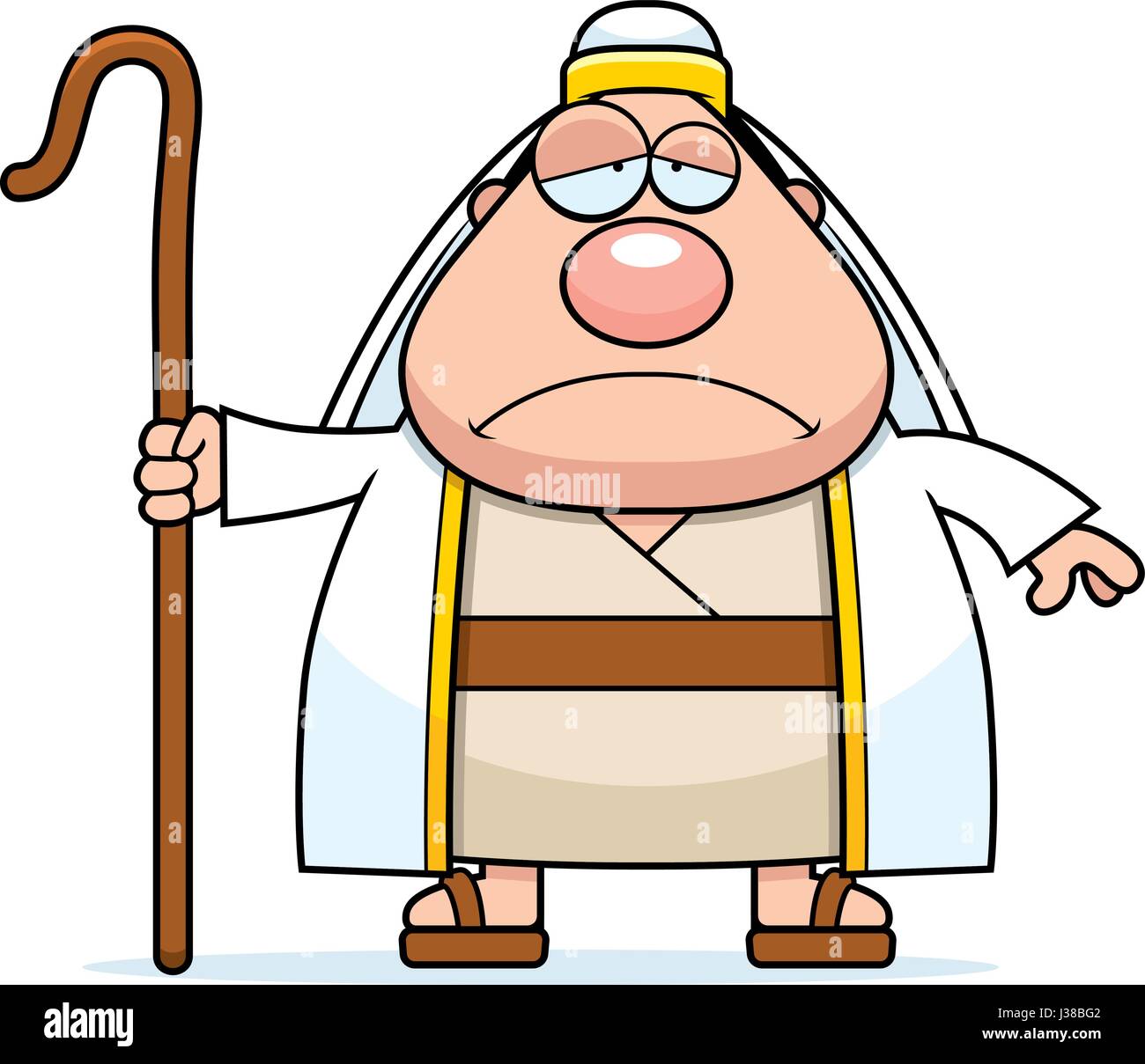 A cartoon illustration of a shepherd looking sad Stock Vector Image ...