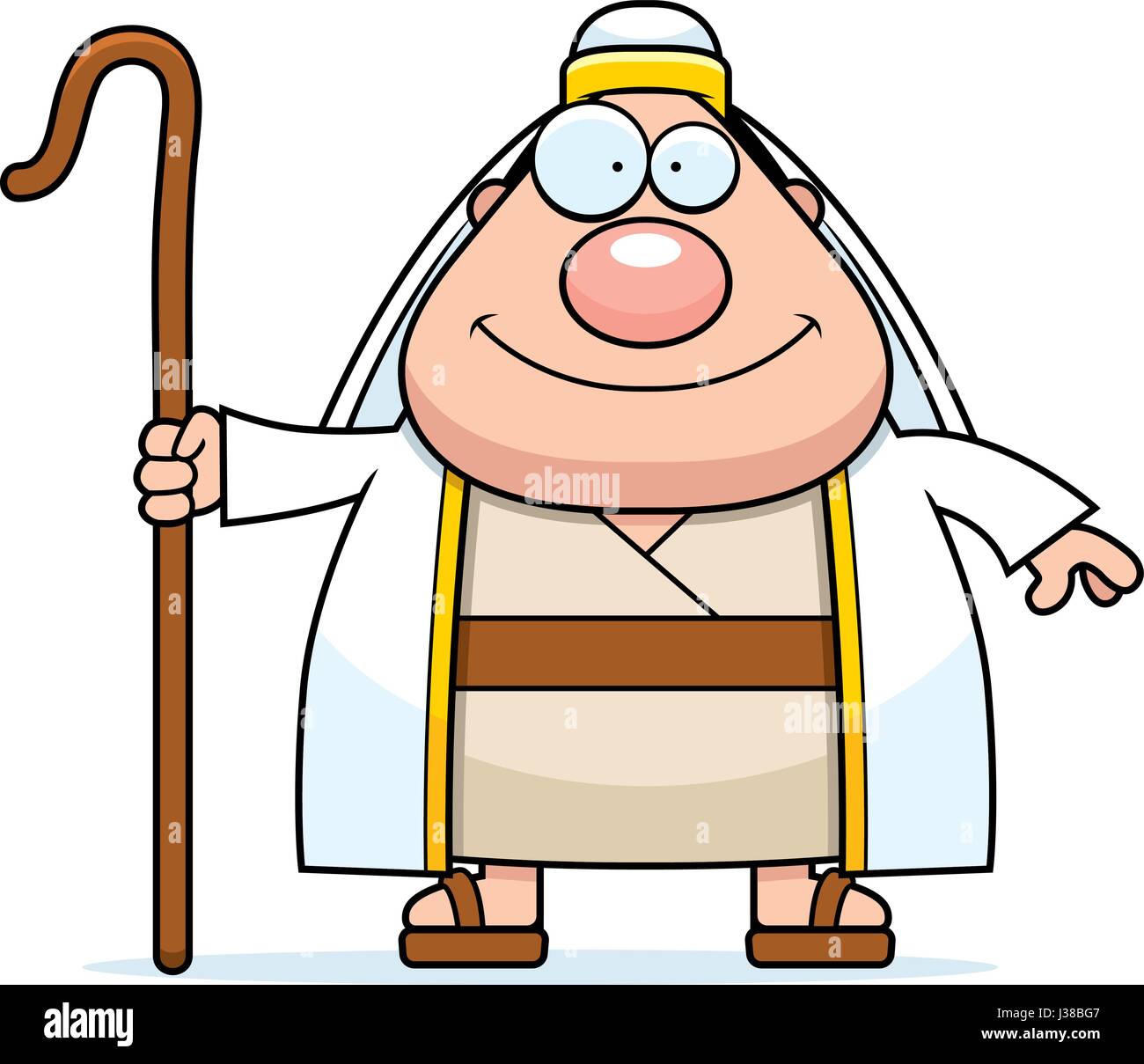 A cartoon illustration of a shepherd looking happy Stock Vector Image ...