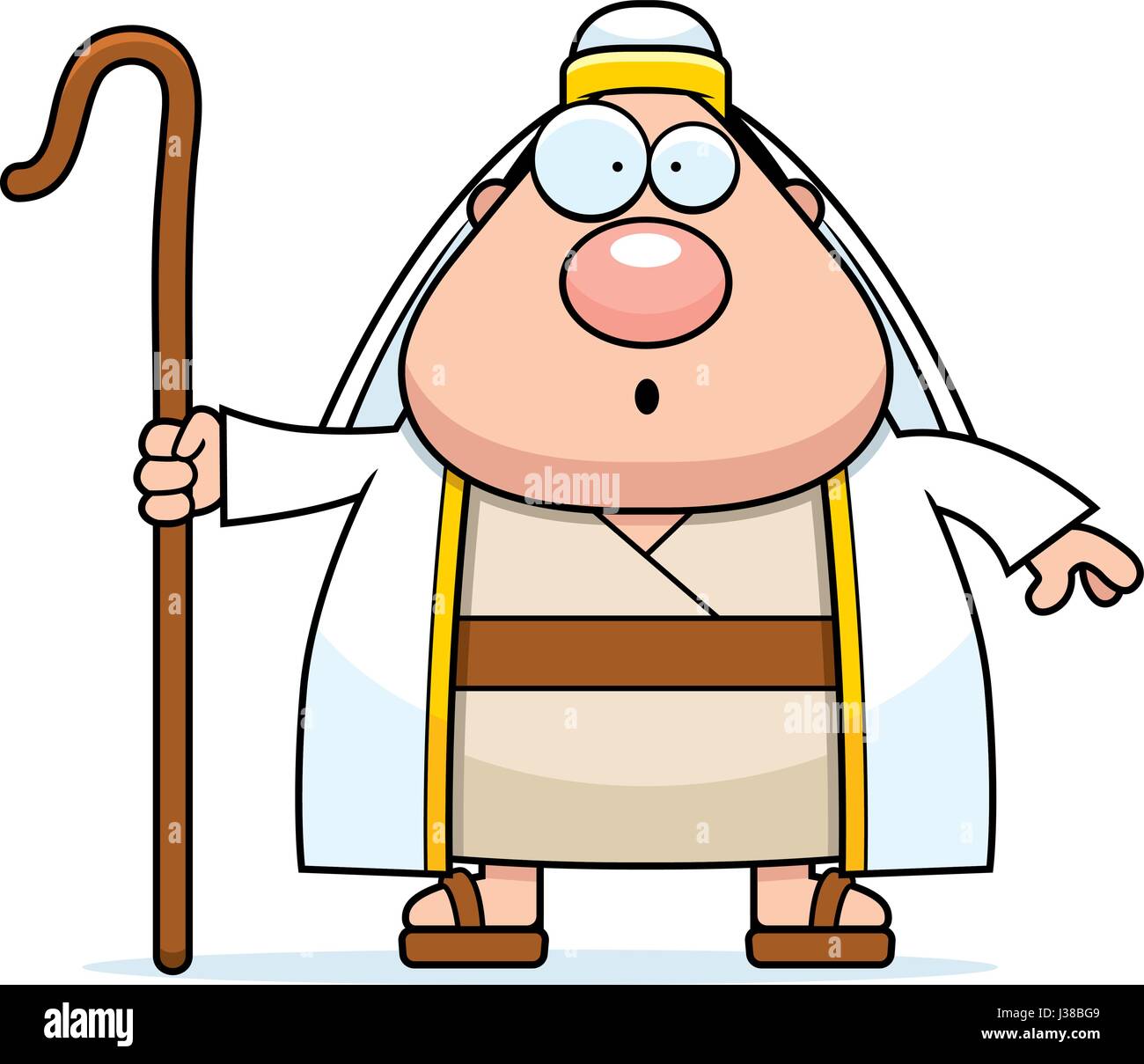 A cartoon illustration of a shepherd looking surprised Stock Vector ...