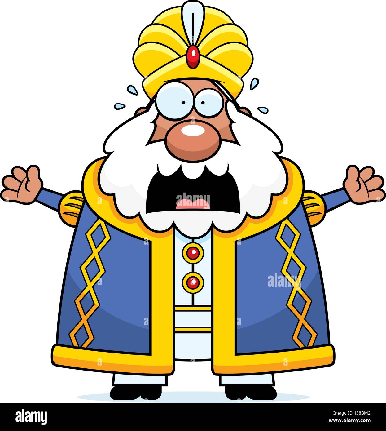 A cartoon illustration of a sultan looking scared Stock Vector Image ...