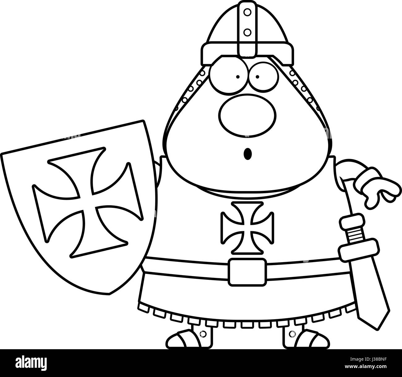 A cartoon illustration of a Templar knight looking surprised Stock ...