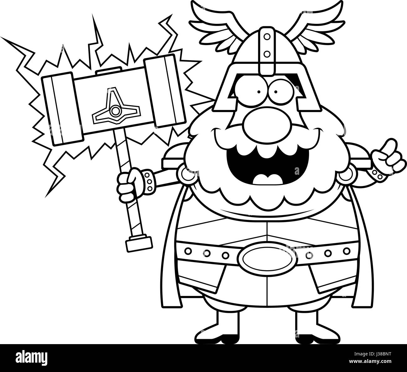 A cartoon illustration of Thor with an idea Stock Vector Image & Art ...