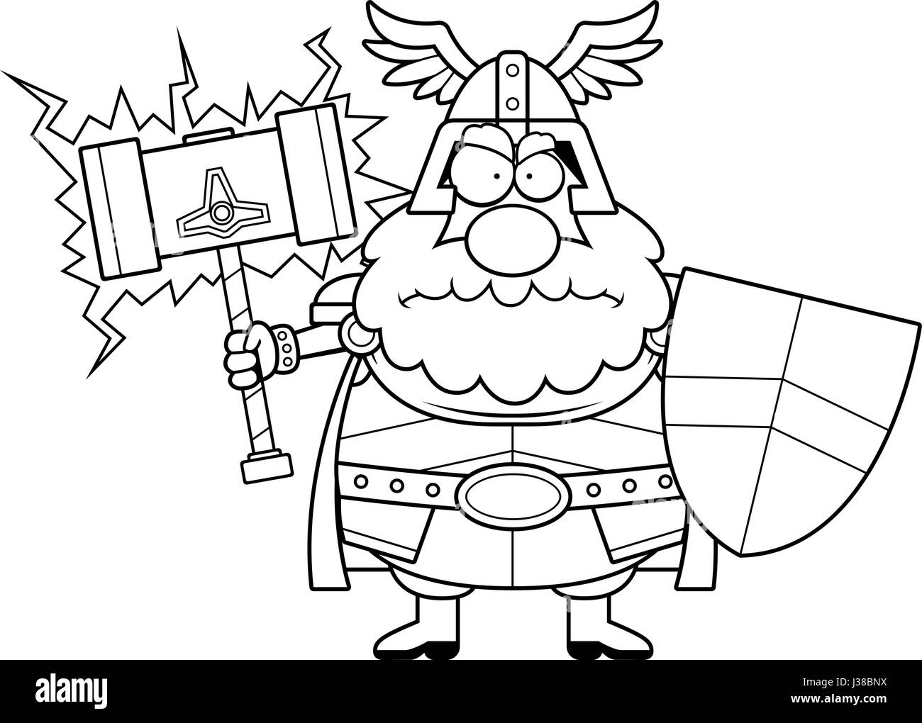 A cartoon illustration of Thor looking angry Stock Vector Image & Art ...