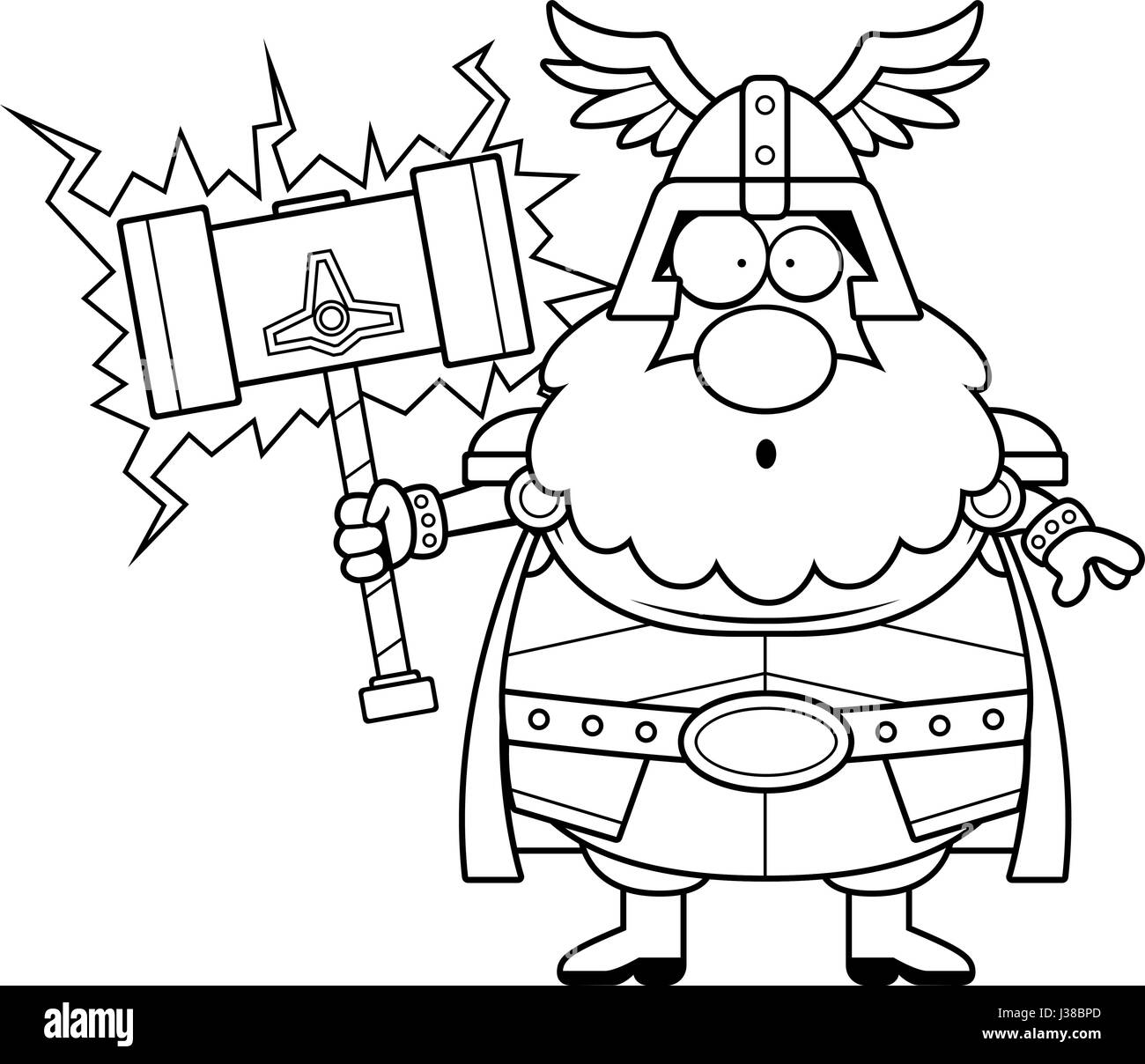 A cartoon illustration of Thor looking surprised Stock Vector Image ...