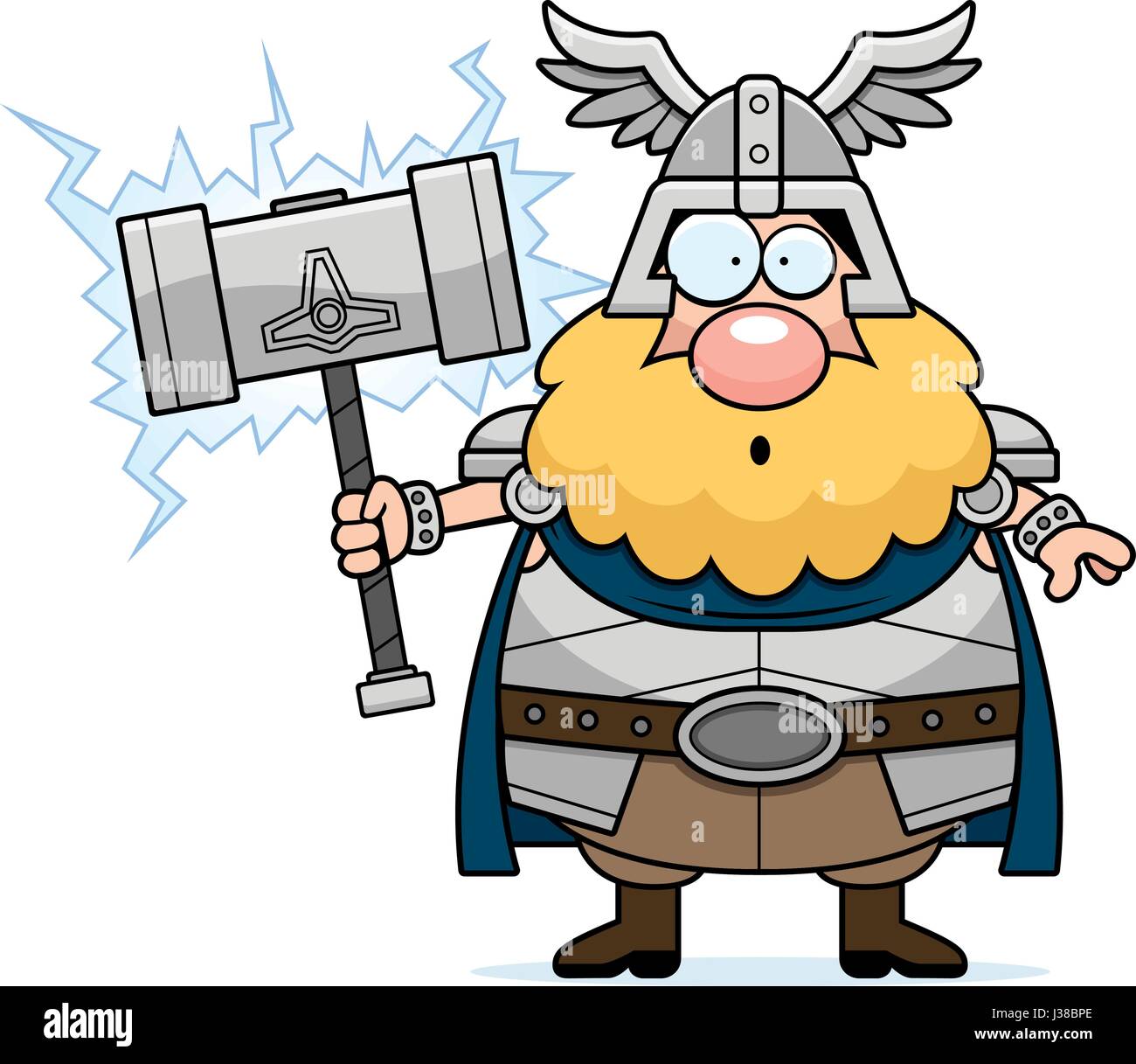 A cartoon illustration of Thor looking surprised Stock Vector Image ...