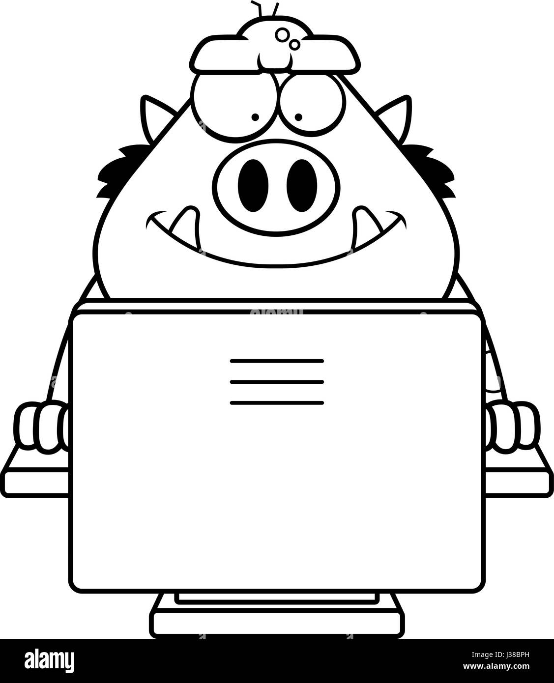 A cartoon illustration of a troll using a computer Stock Vector Image ...