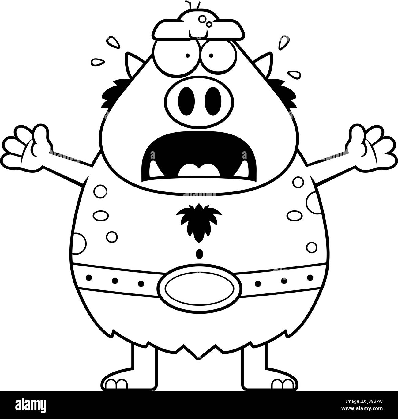 A cartoon illustration of a troll looking scared Stock Vector Image ...