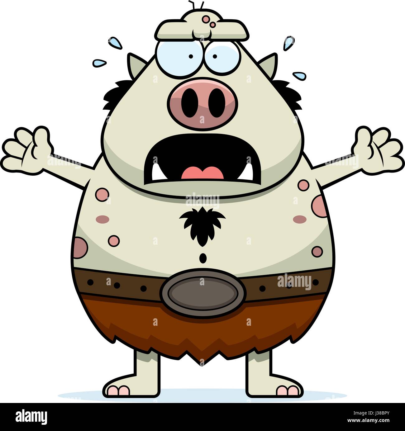 A cartoon illustration of a troll looking scared Stock Vector Image ...