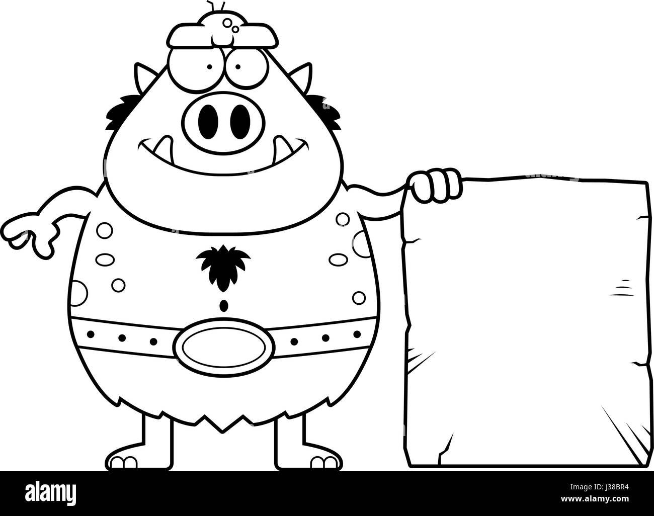 A cartoon illustration of a troll with a sign Stock Vector Image & Art ...