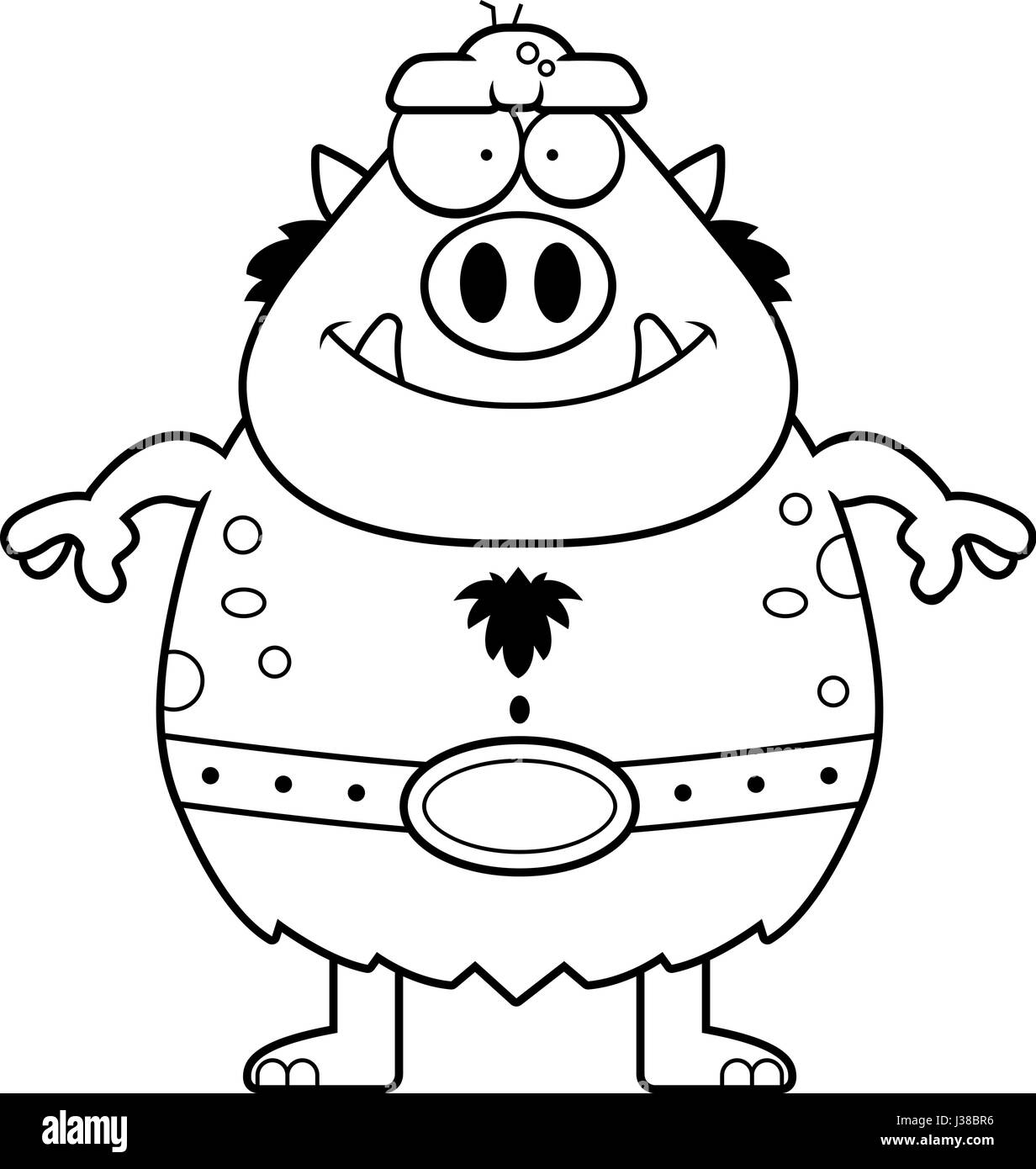 A cartoon illustration of a troll looking happy Stock Vector Image ...