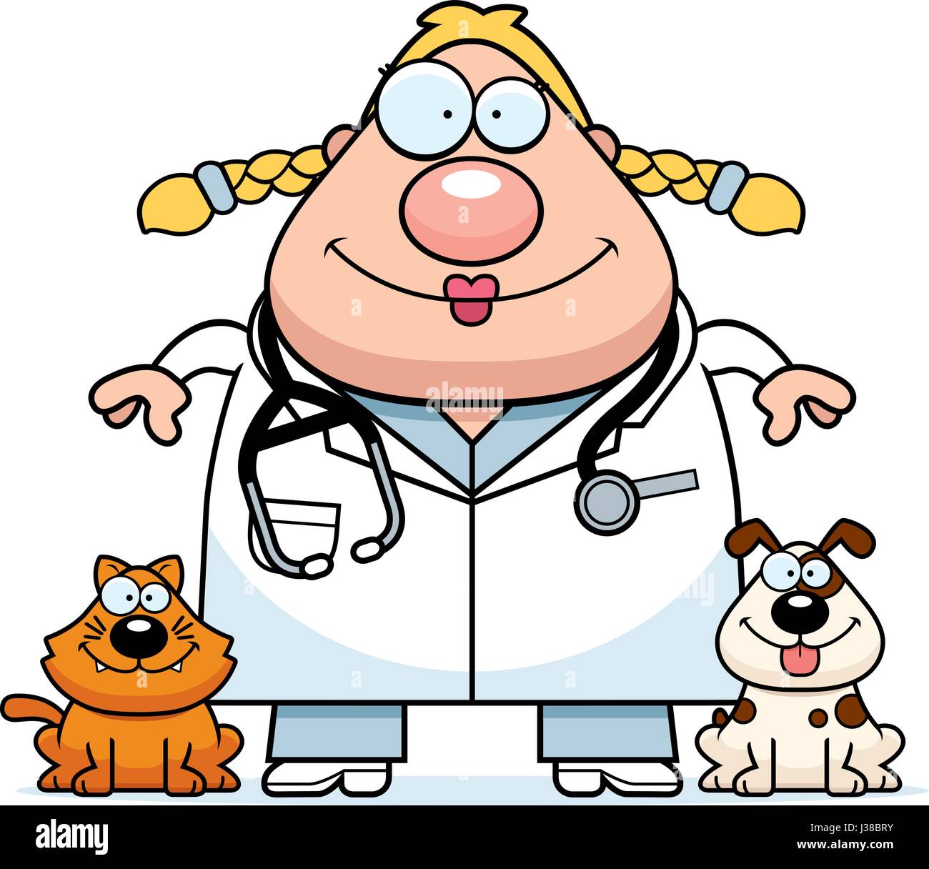 A cartoon illustration of a veterinarian looking happy Stock Vector ...