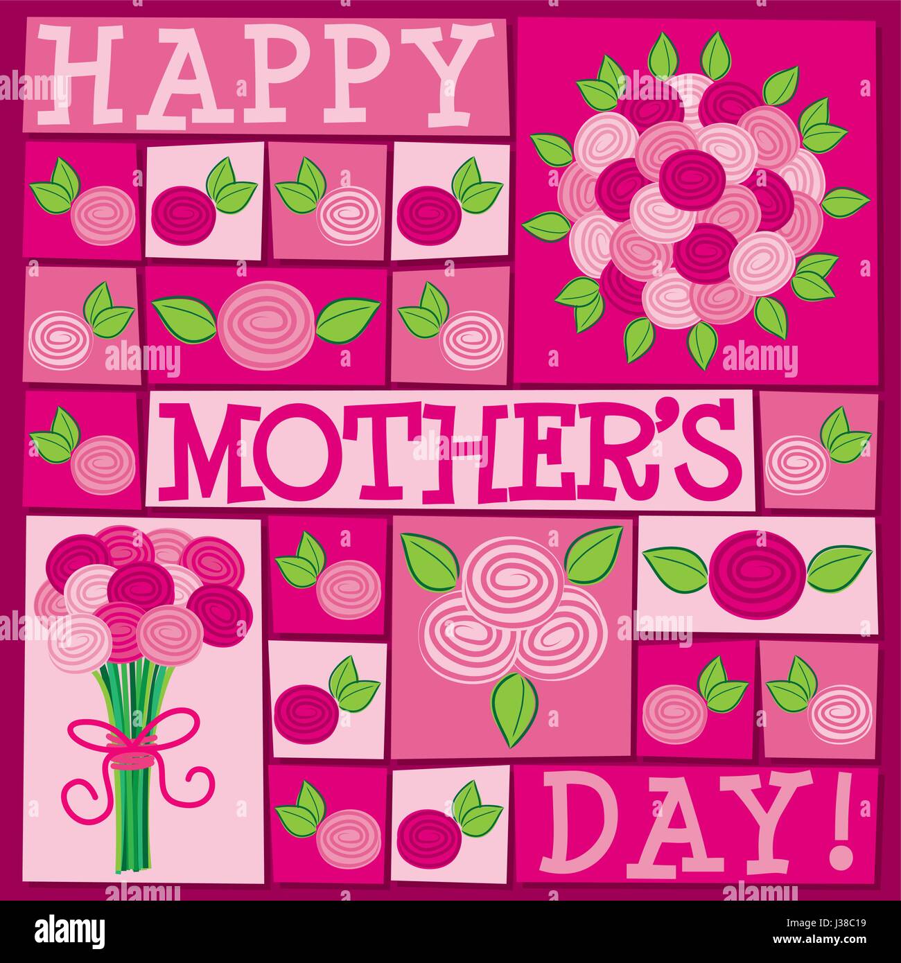 Funky roses Mother's Day card in vector format Stock Vector Image & Art ...