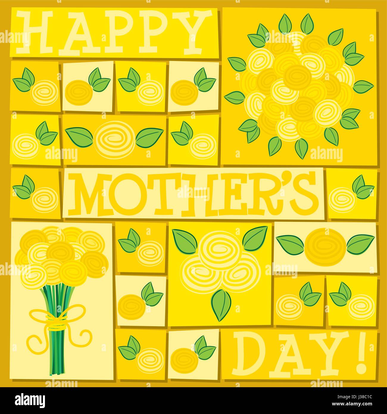 Funky roses Mother's Day card in vector format Stock Vector Image & Art ...