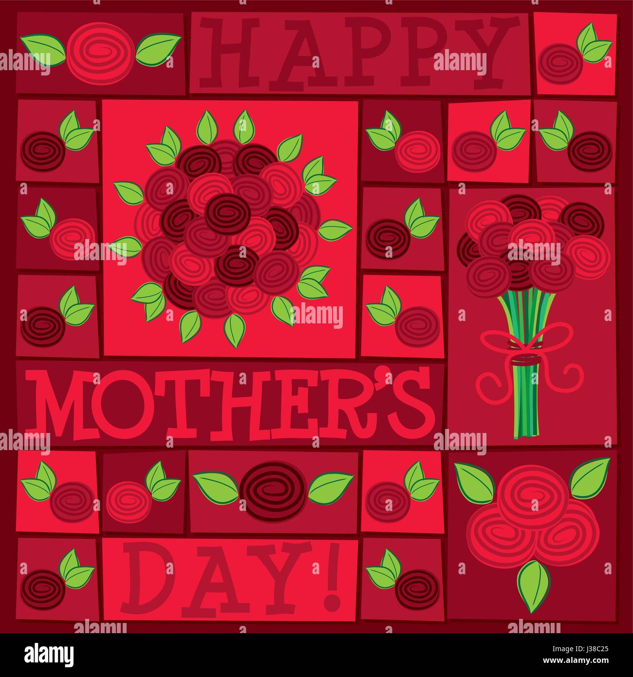 Funky roses Mother's Day card in vector format Stock Vector Image & Art ...