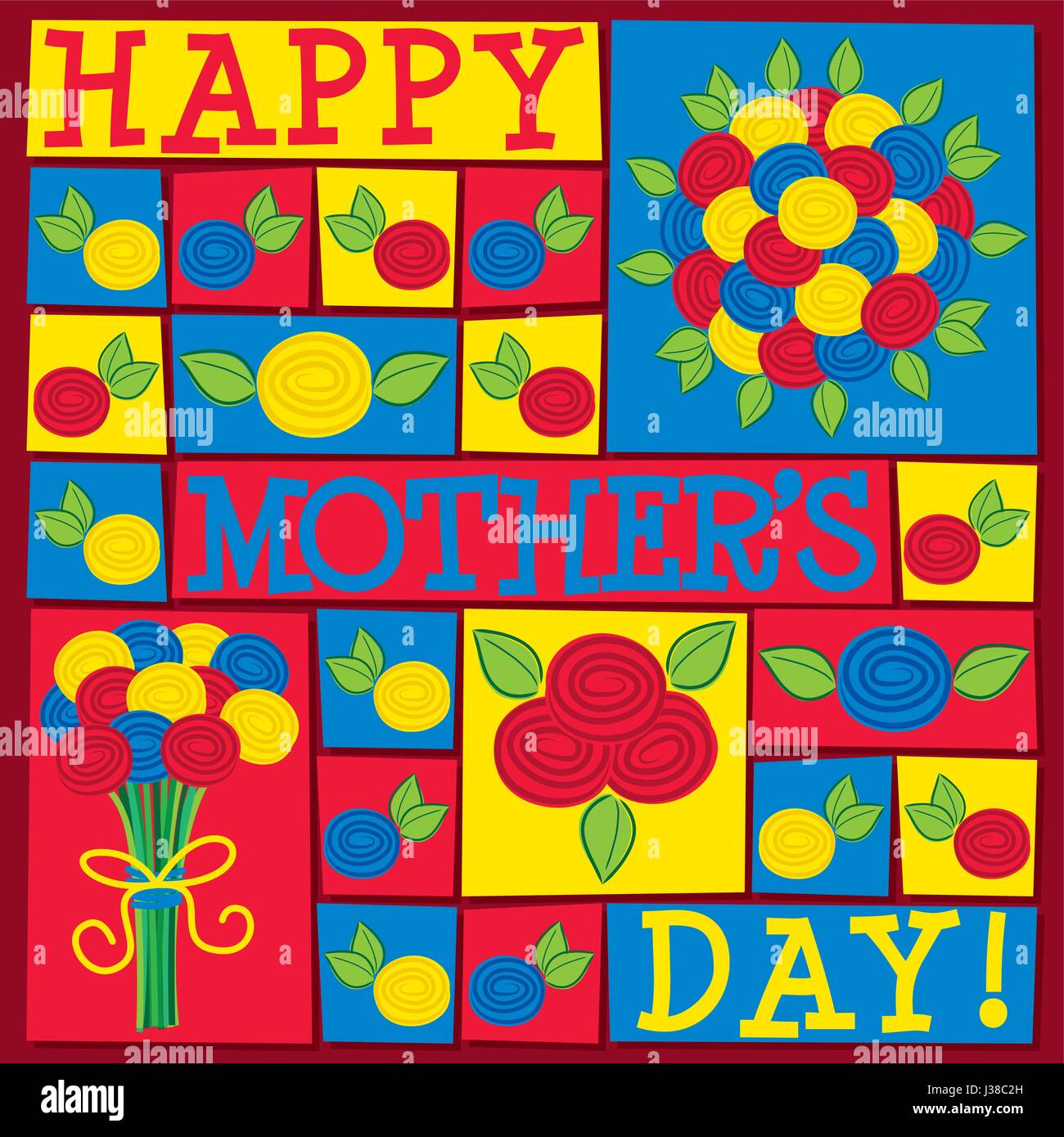 Funky roses Mother's Day card in vector format Stock Vector Image & Art ...