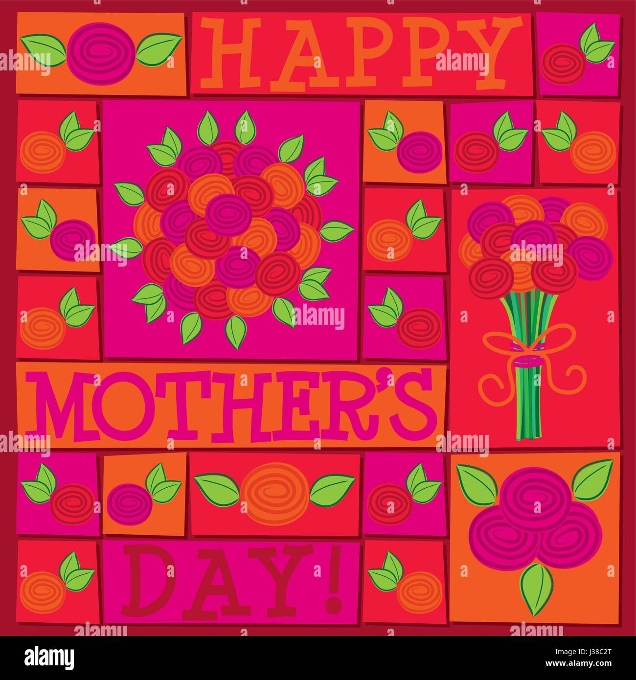 Funky roses Mother's Day card in vector format Stock Vector Image & Art ...