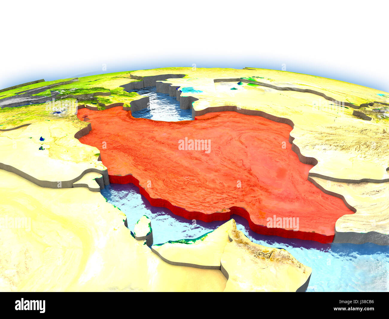Country of Iran on model of Earth. 3D illustration. Elements of this ...