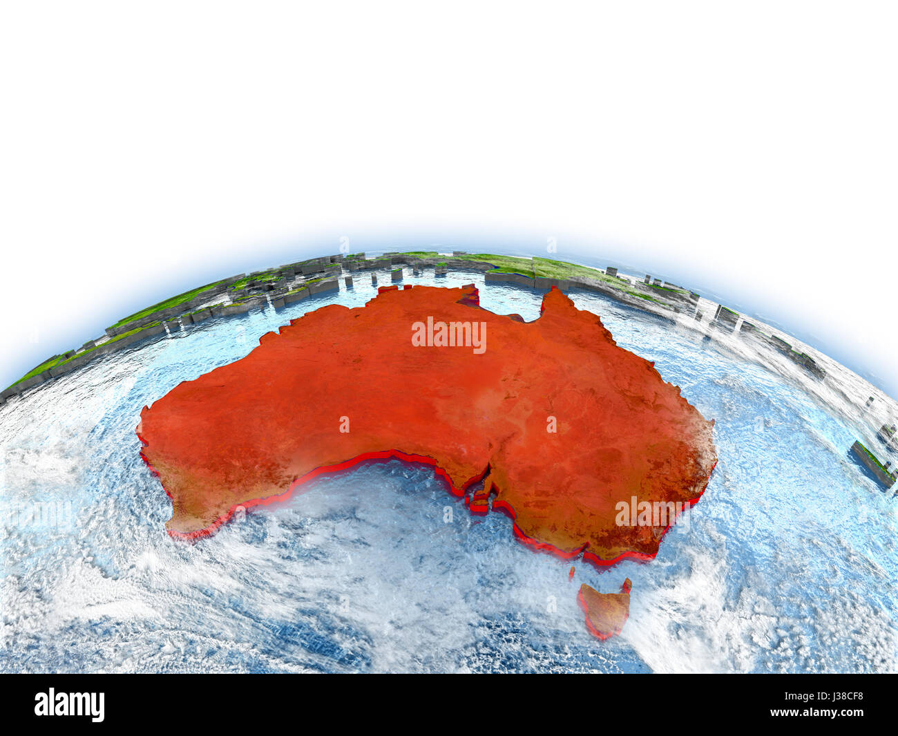Country of Australia on model of Earth. 3D illustration. Elements of ...