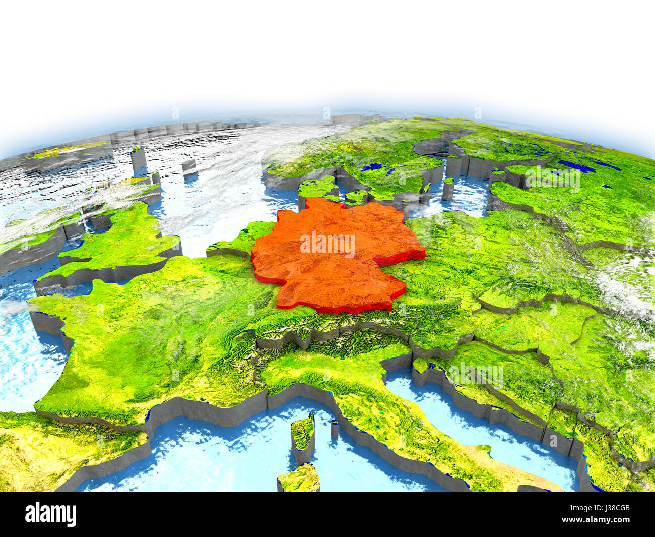Country of Germany on model of Earth. 3D illustration. Elements of this ...
