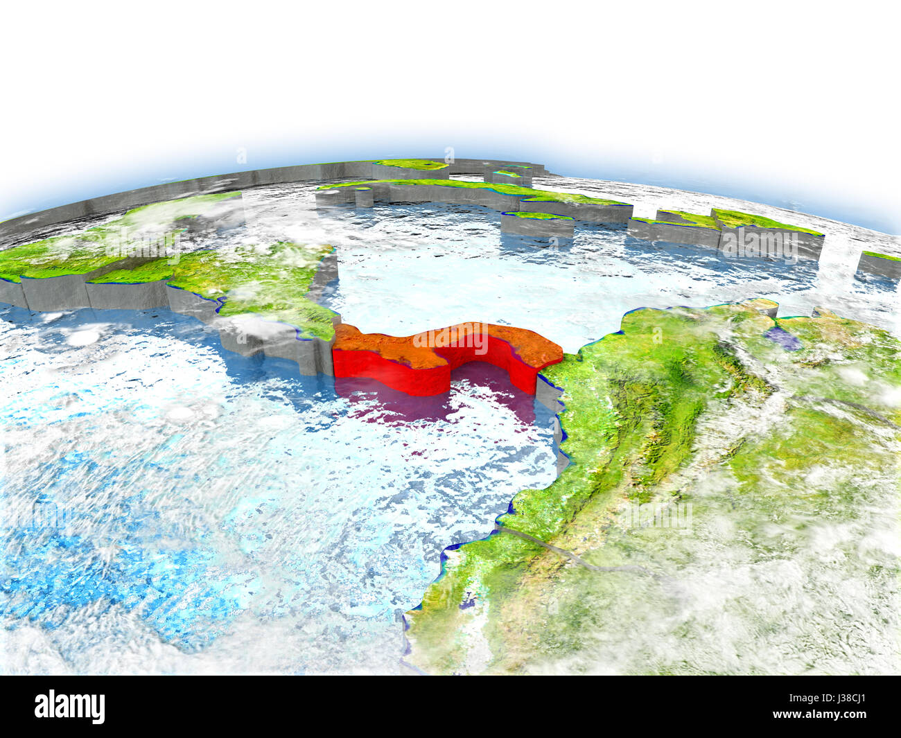 Country of Panama on model of Earth. 3D illustration. Elements of this ...