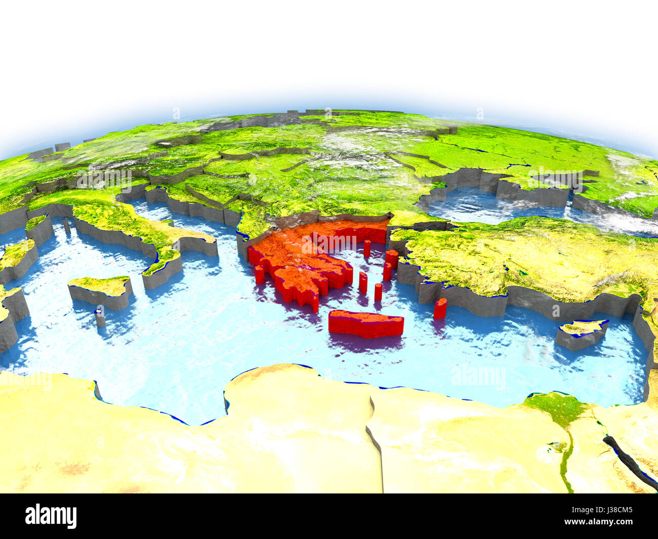 Satellite model of greece hi-res stock photography and images - Alamy