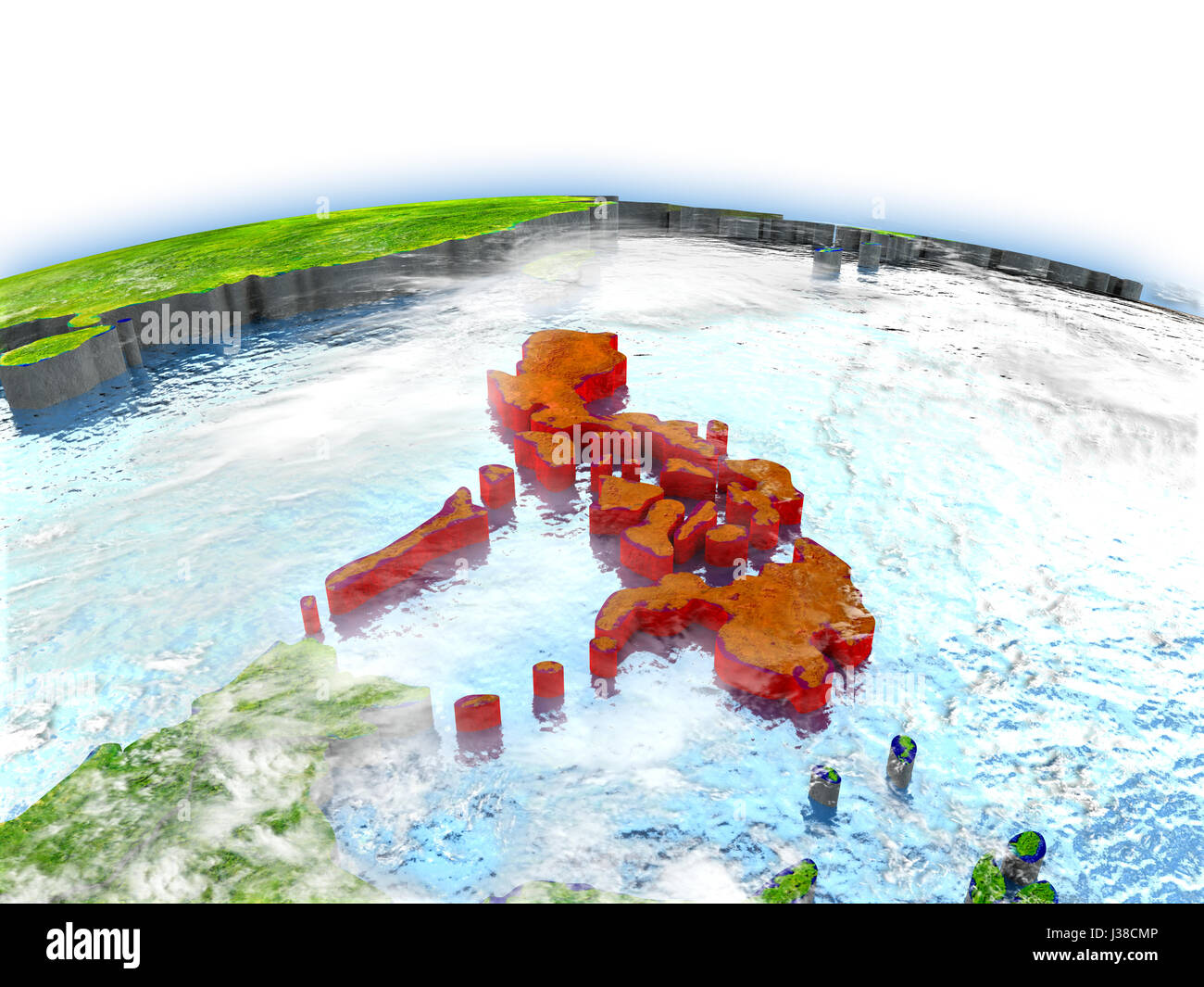 Country of Philippines on model of Earth. 3D illustration. Elements of ...