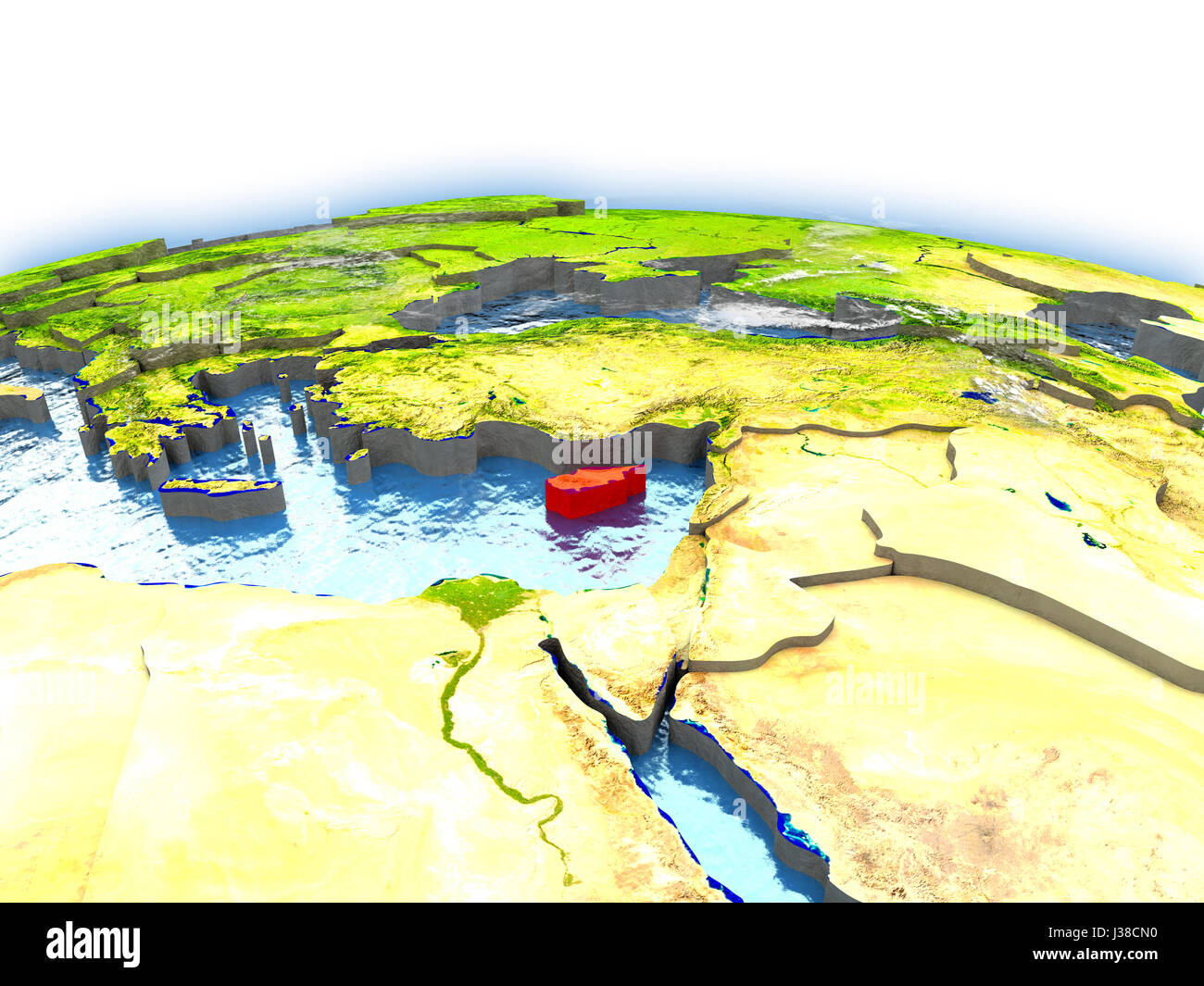 Country of Cyprus on model of Earth. 3D illustration. Elements of this ...