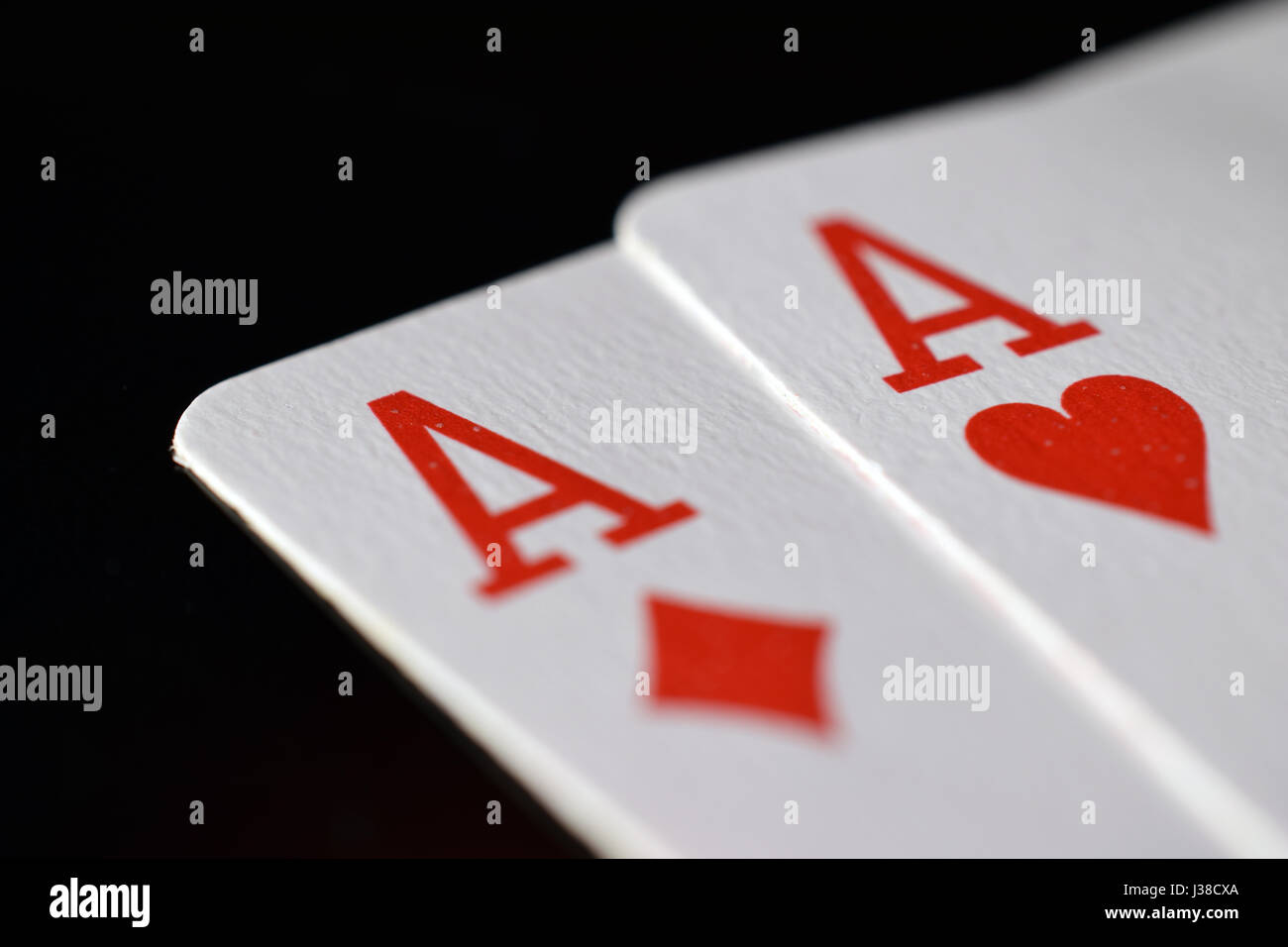 Pair of aces on the table Stock Photo - Alamy