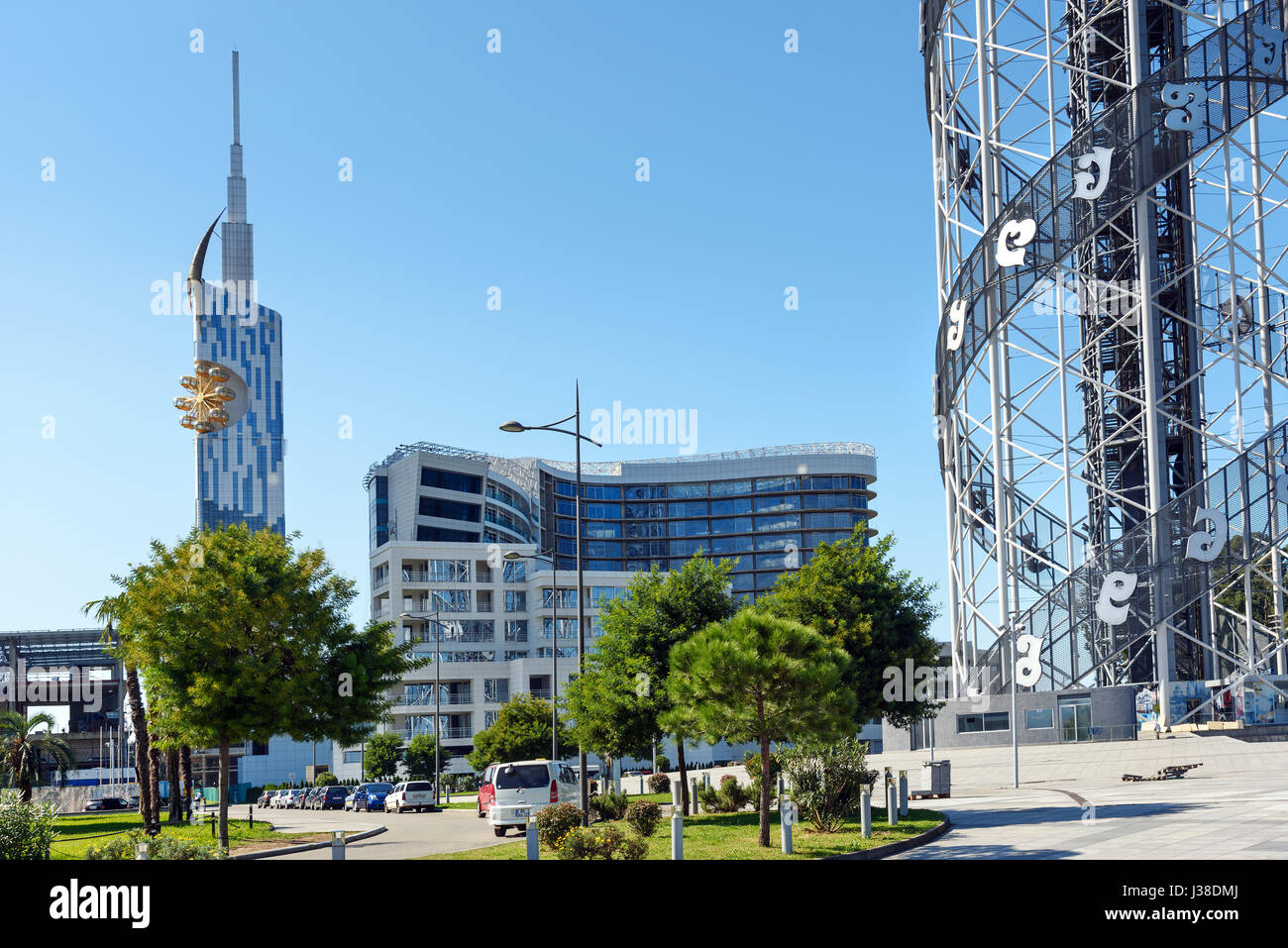 Batumi, Georgia - October 03, 2016: Cityscape with skyscraper building ...