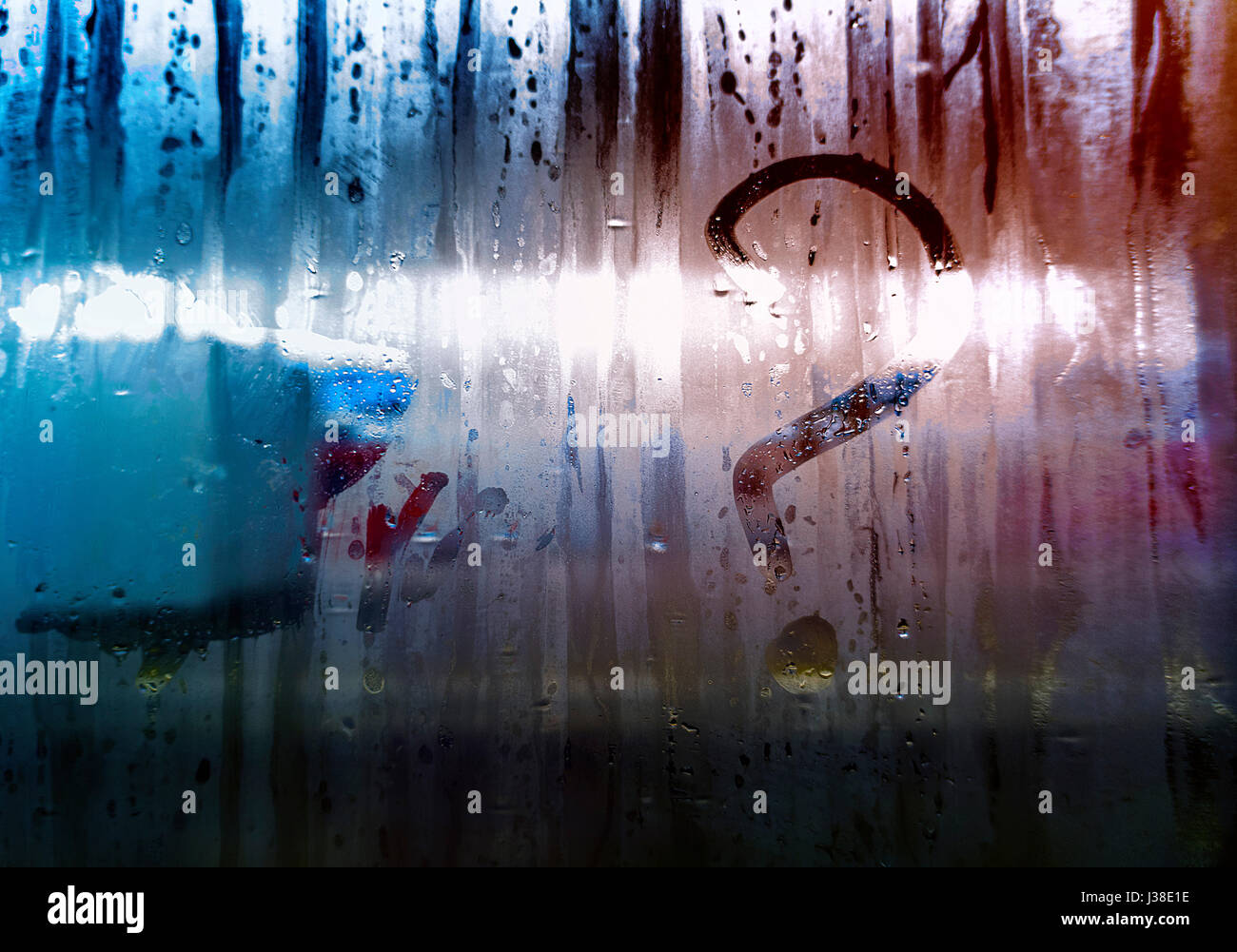 question mark on the window Stock Photo - Alamy