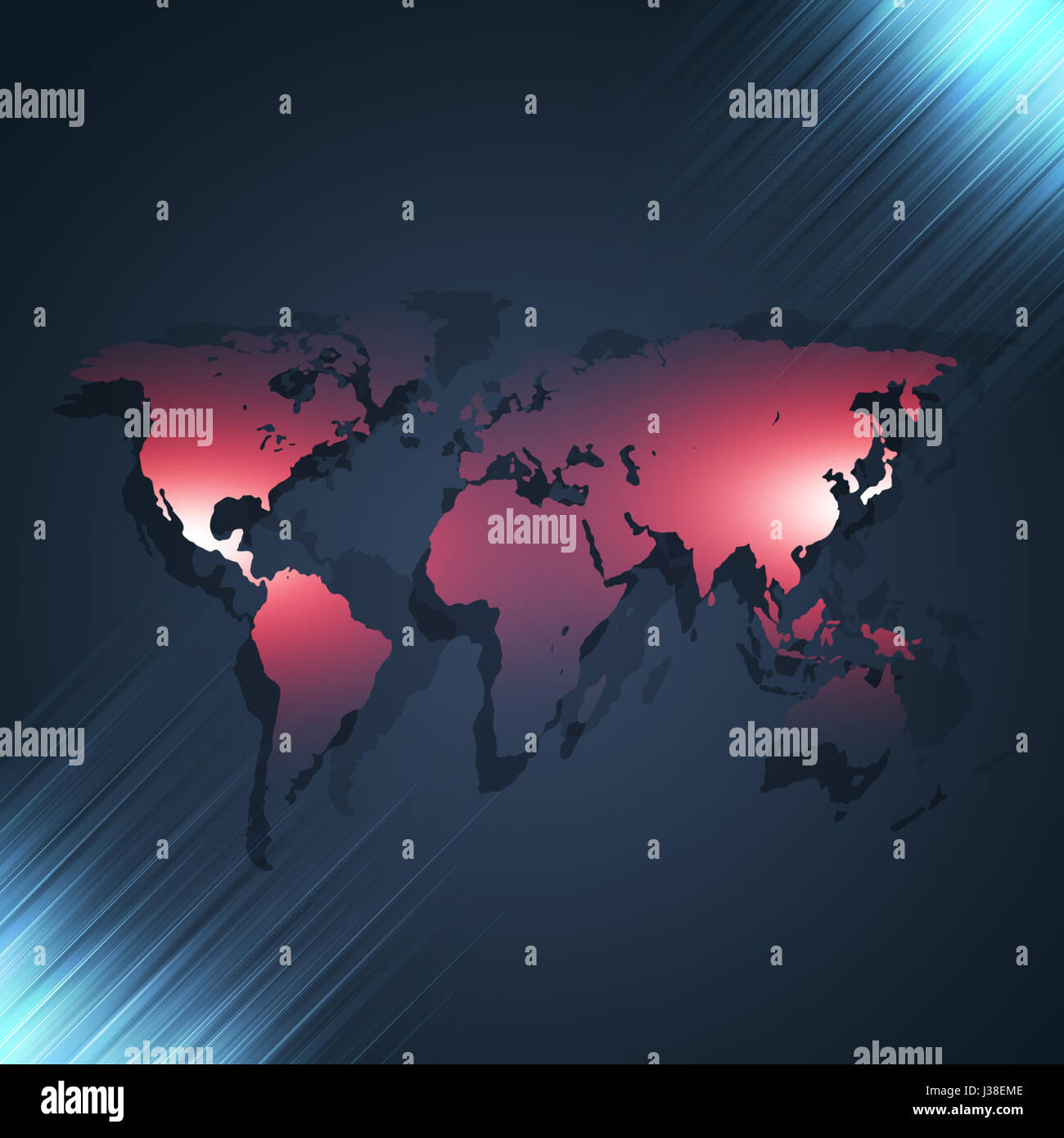 technology global connections red map concept business background Stock ...