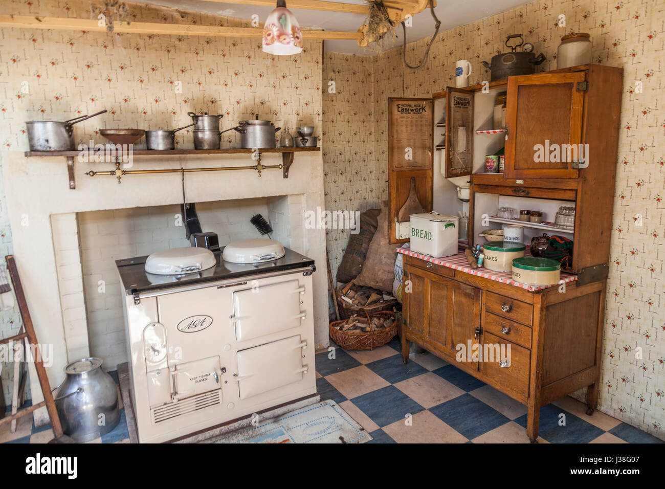 Inside a farmhouse kitchen at Beamish Museum,Co.Durham,England,UK Stock ...
