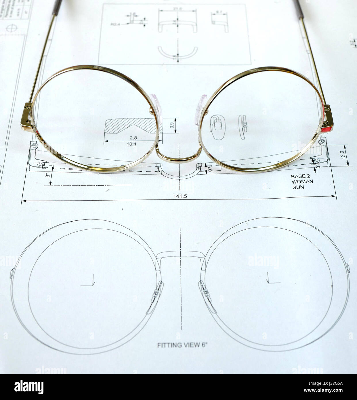 Eyeglasses and sunglasses's prototype on work table at Safilo italian ...