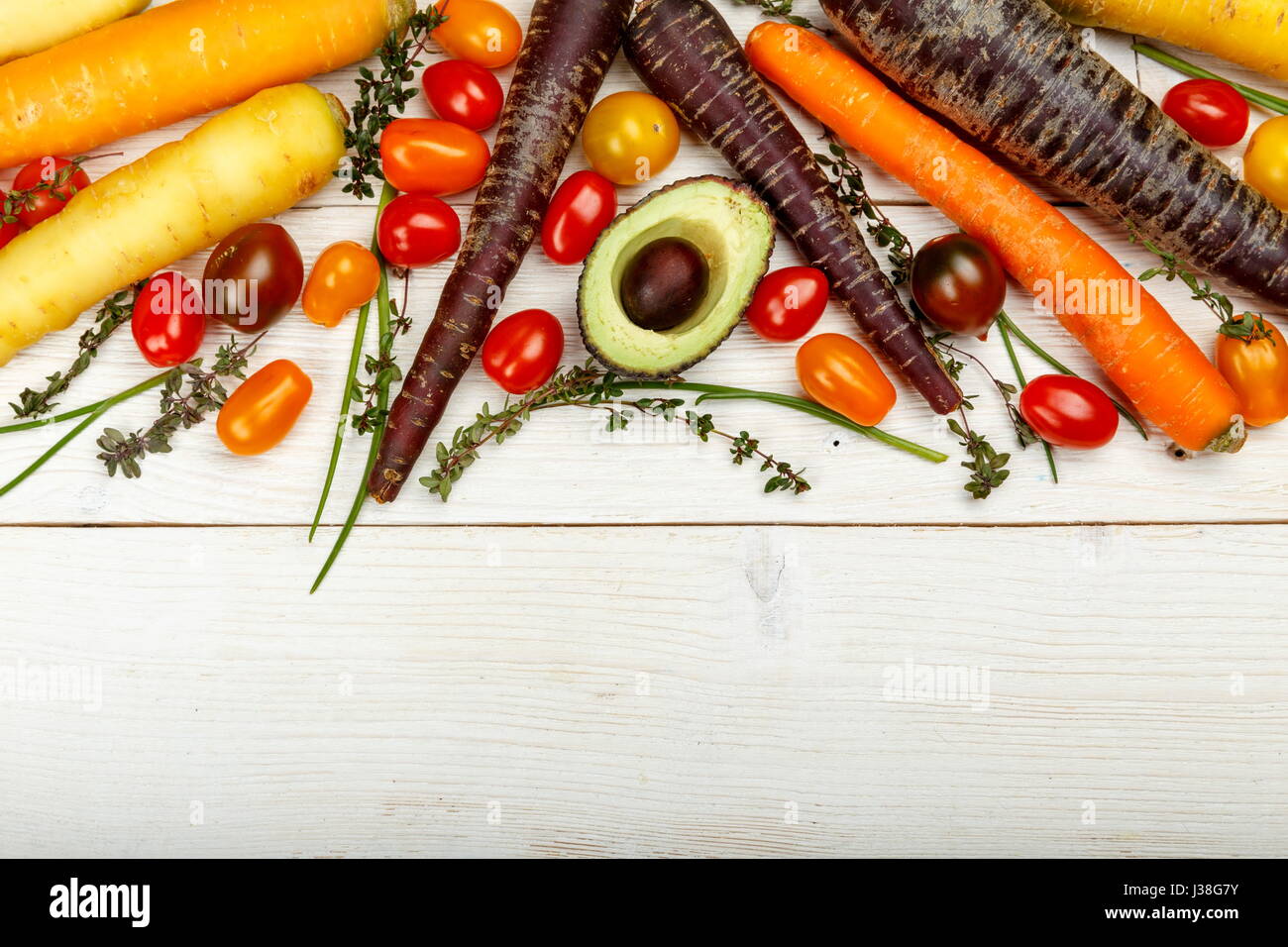 Healthy food background. Studio photography of different vegetables on ...