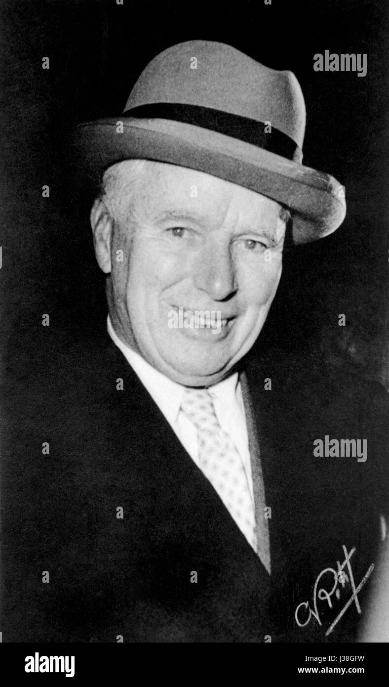 American actor and director Charlie Chaplin. Paris, 1954 Stock Photo ...