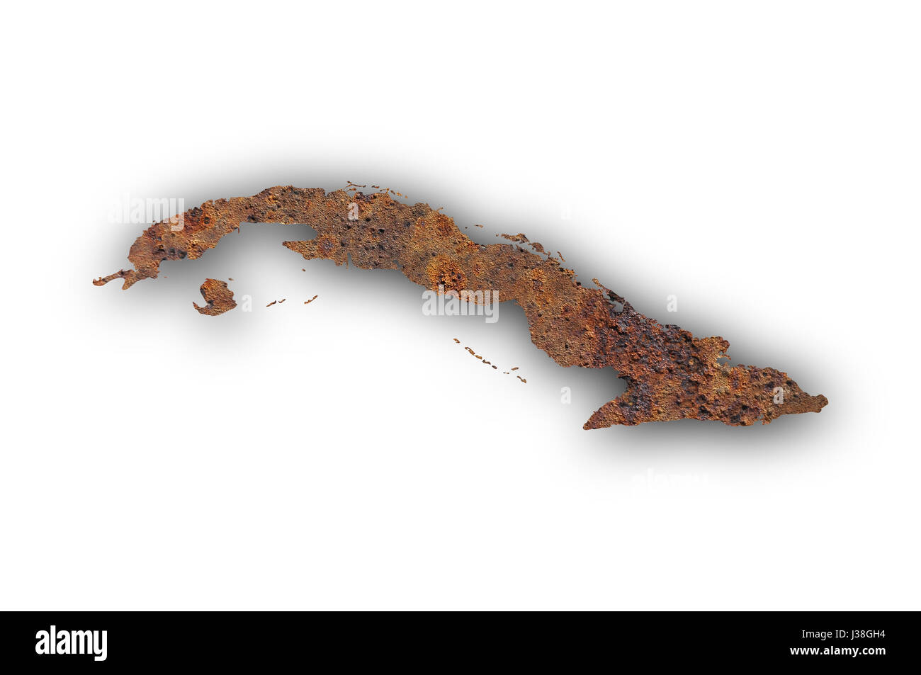 Map of Cuba on rusty metal Stock Photo - Alamy