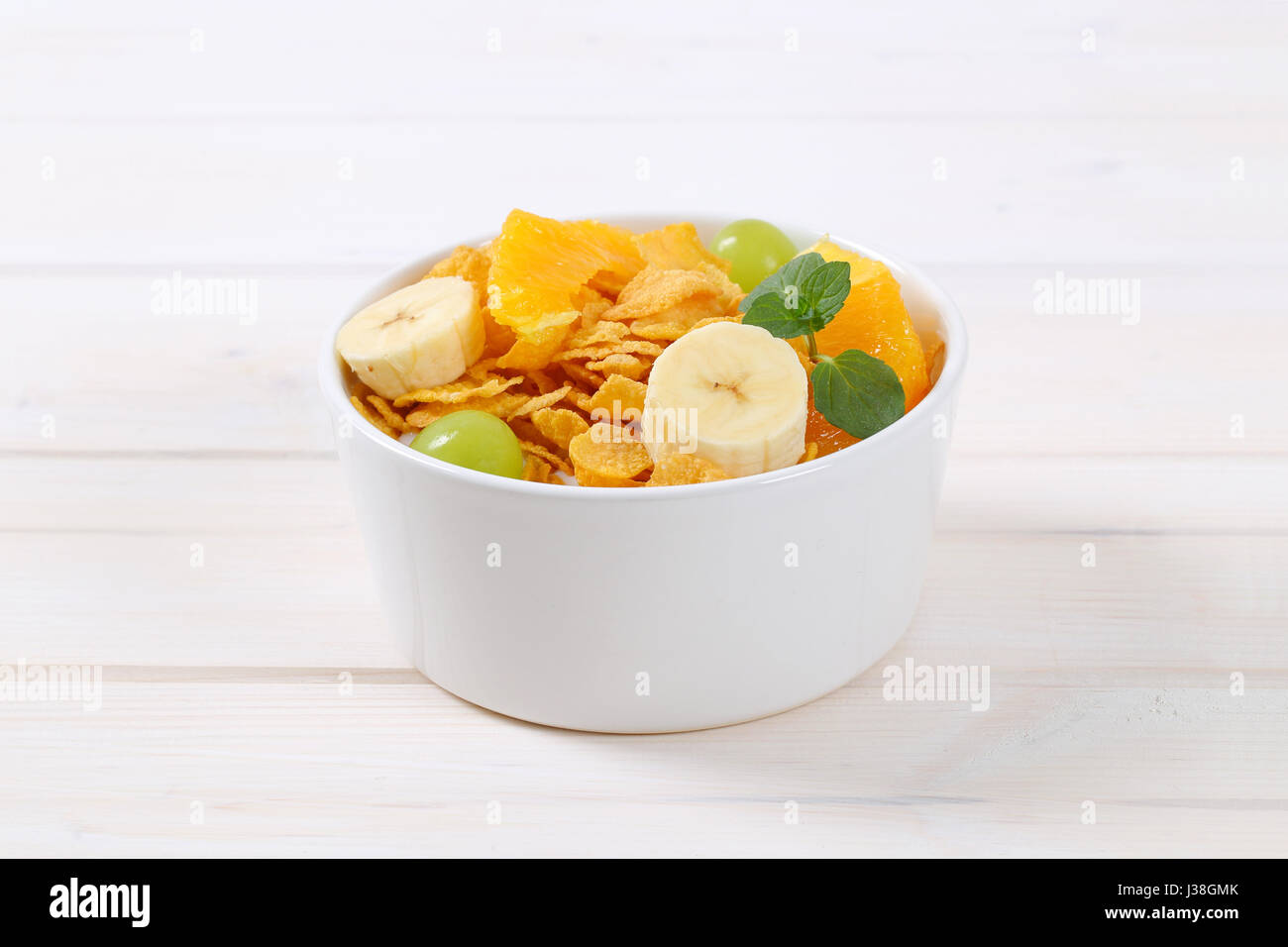 Fruit cornflakes on white hi-res stock photography and images - Alamy