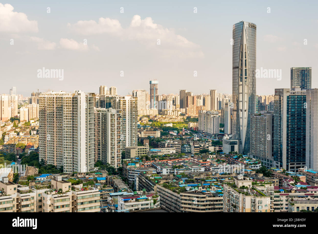 Aerial view downtown cityscape chengdu hi-res stock photography and ...