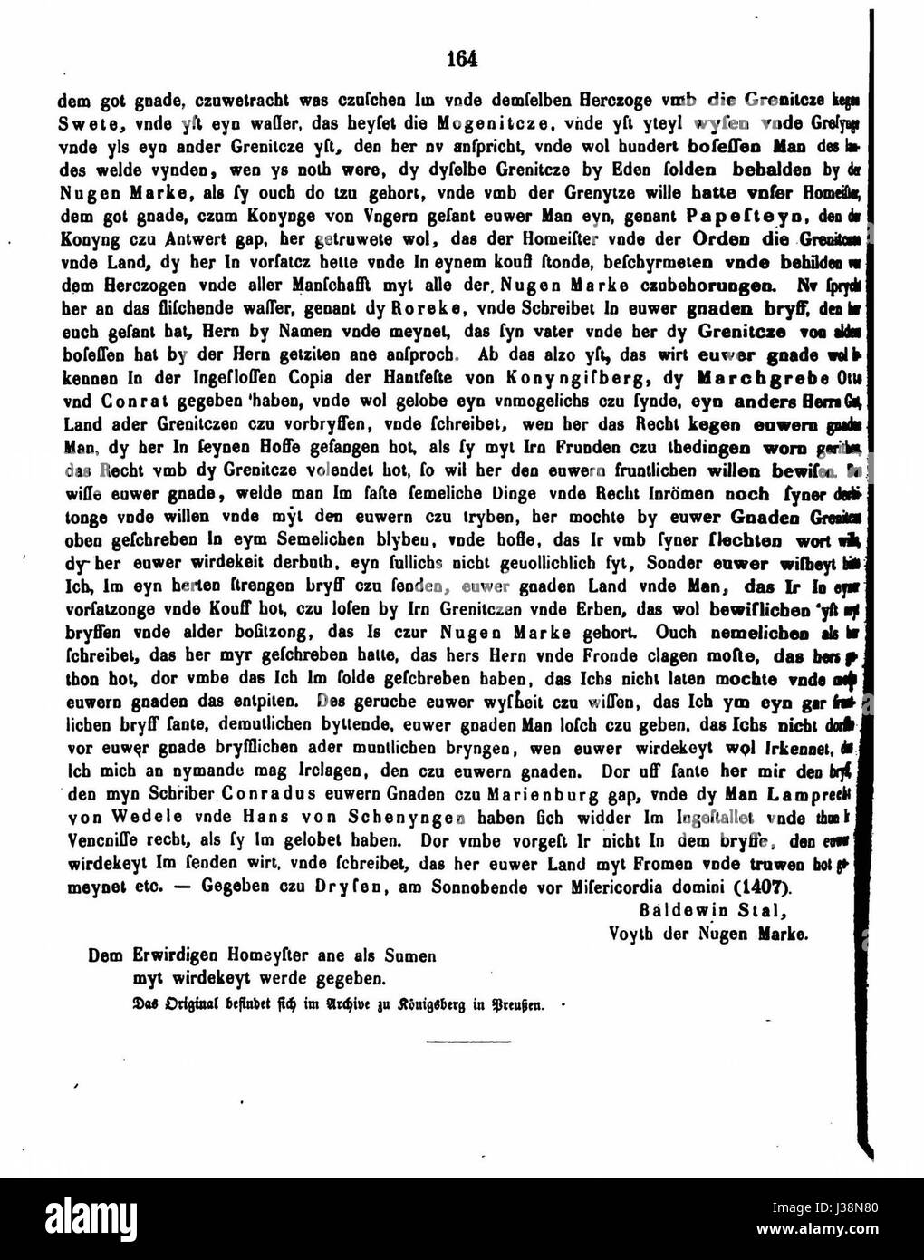 This document, labeled as DE CDB 1 18 164, is part of a historical collection, likely referring ...