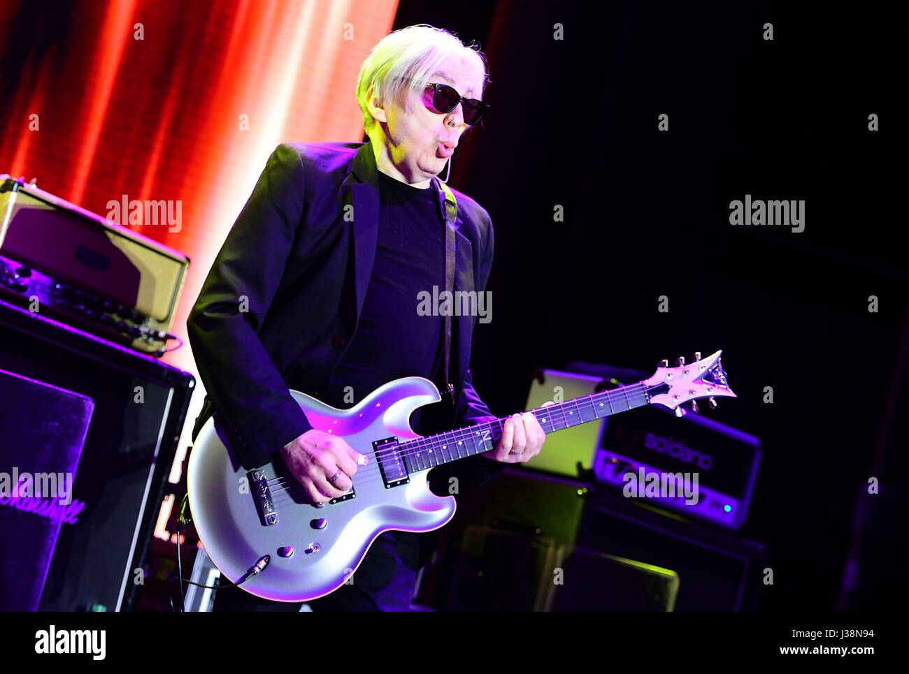 Chris Stein of Blondie performs on stage at the Roundhouse, London, to ...
