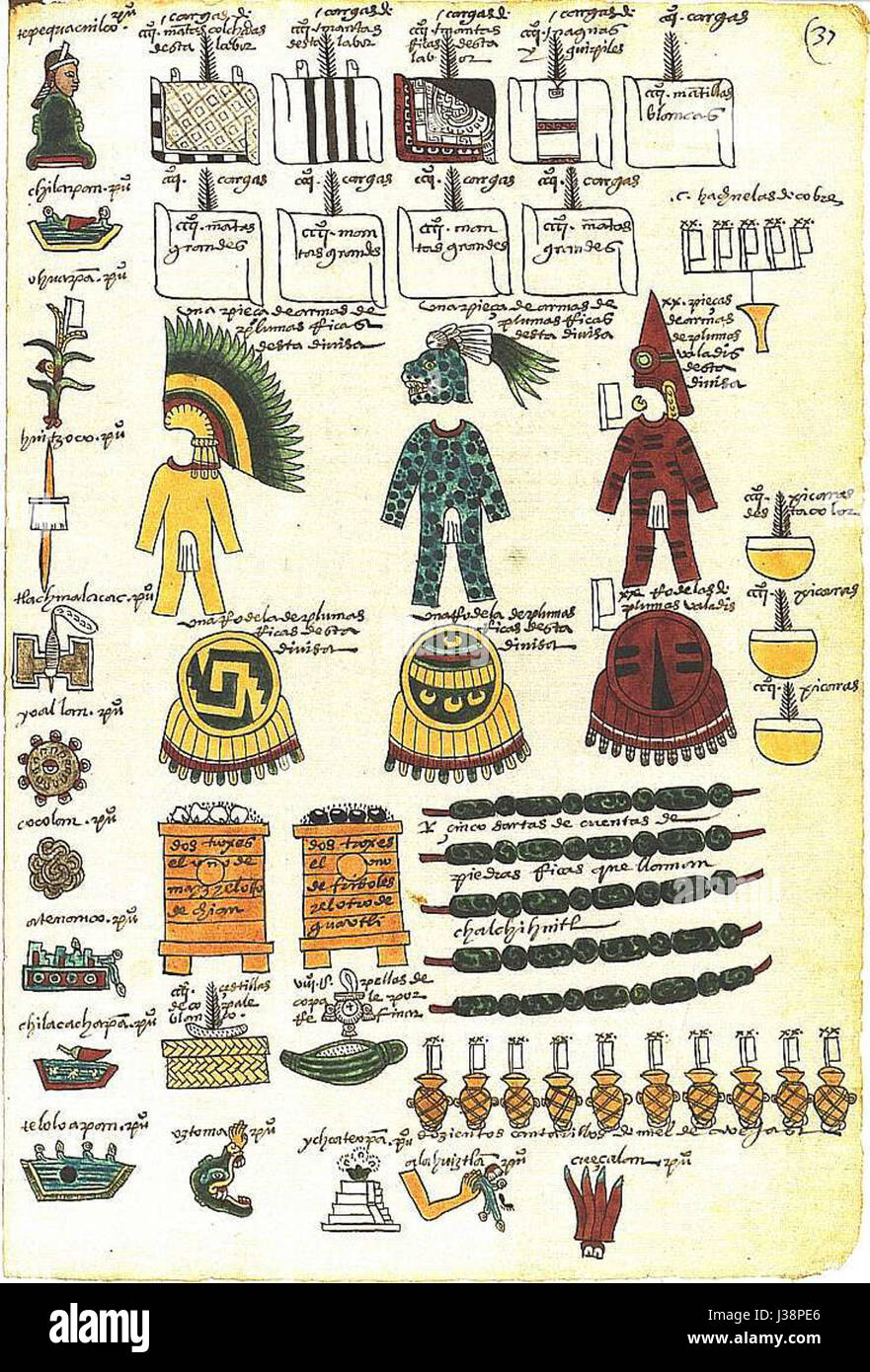 Codex Mendoza folio 37r Stock Photo - Alamy