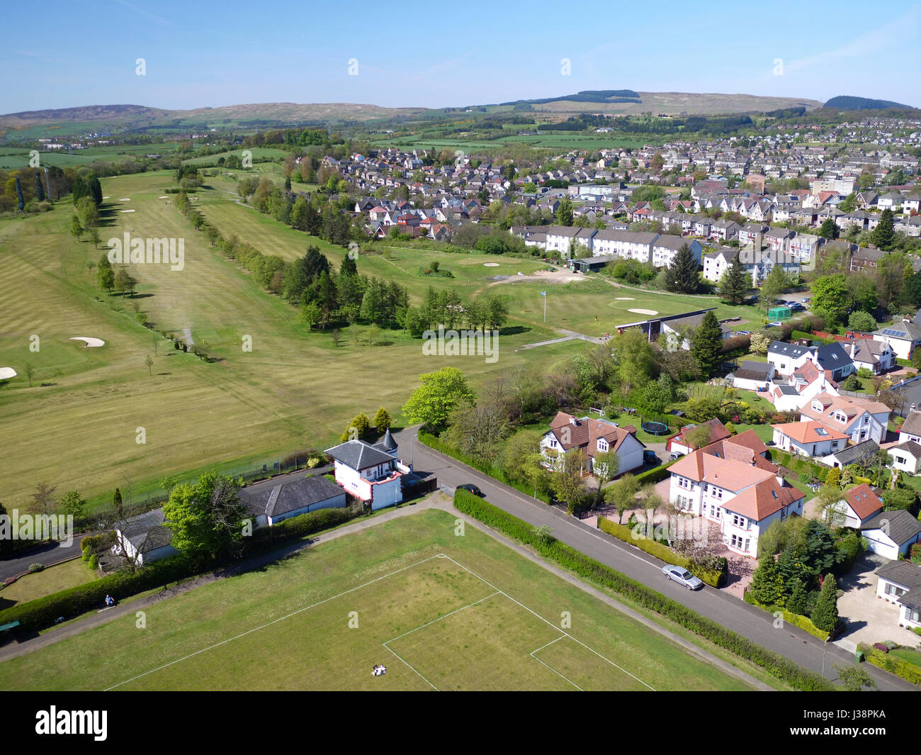 Aerial drone photograph of Bearsden East Dunbartonshire Stock Photo - Alamy