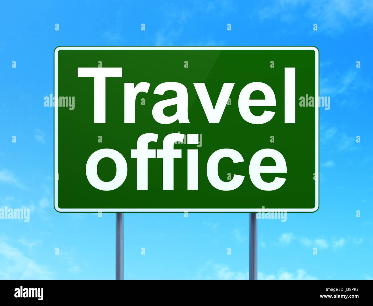 Vacation concept: Travel Office on road sign background Stock Photo - Alamy