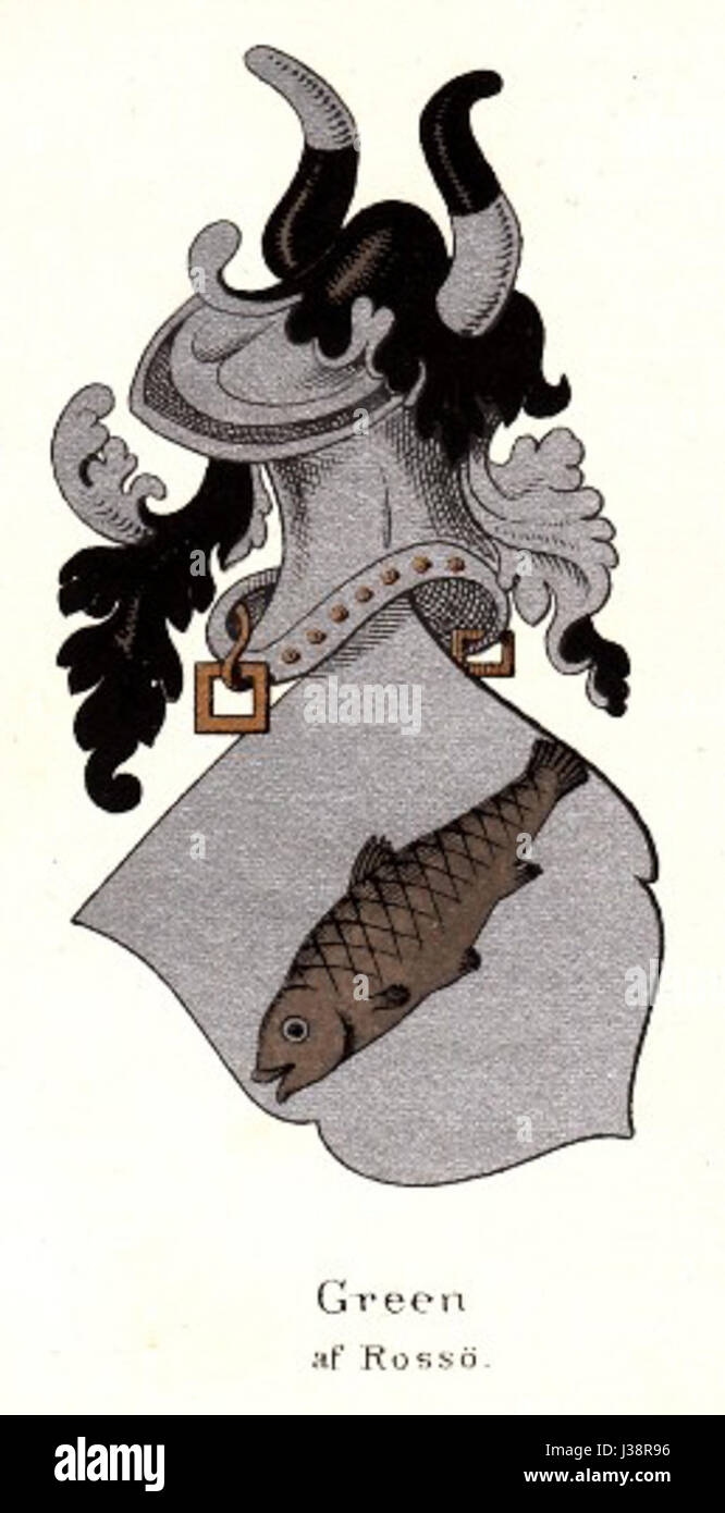 The green rossoe coat of arms refers to a heraldic design that ...